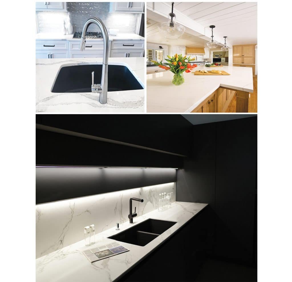 Quartz Kitchen Countertops - Glowing (1) Stone Type Slabs